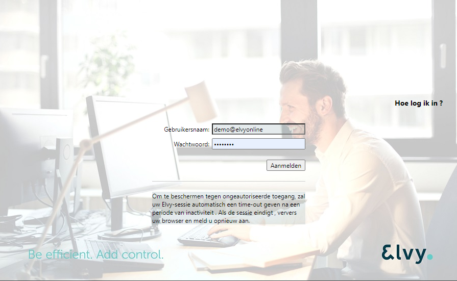Inloggen op Elvy Hosted – Elvy